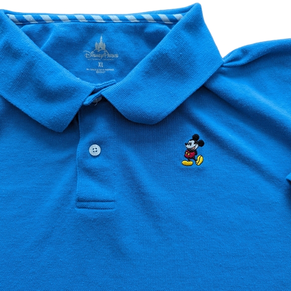 Disney | Shirts | Disney Parks Mens Embroidered Mickey Mouse Blue Polo ...